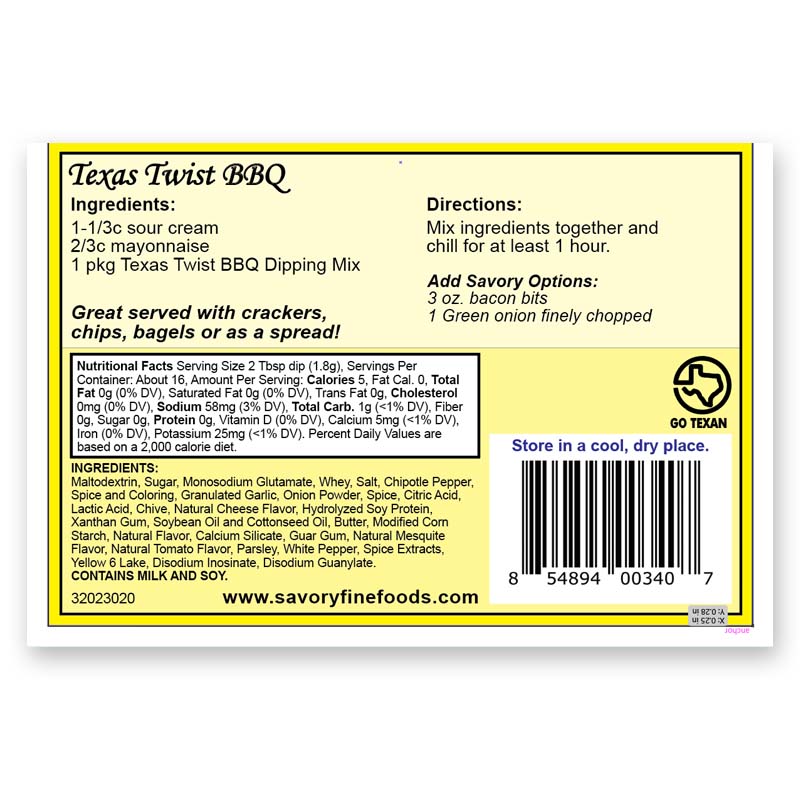 Texas Twist BBQ Dip – Savory Fine Foods